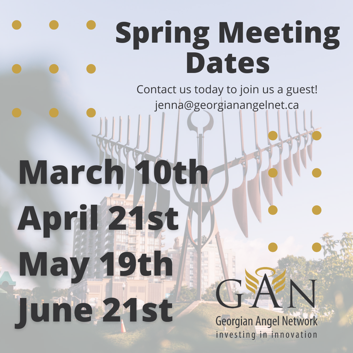 GAN Spring Meeting Dates! - Georgian Angel Network